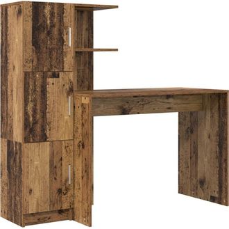 vidaXL Schreibtisch mit Stauraum mit Regal 2 pcs Altholz Holzwerkstoff vidaXL