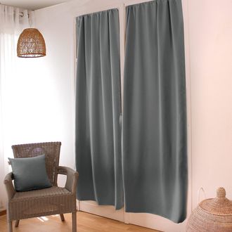 Enjoy Home ED ENJOY HOME Verdunkelungsvorhang, Gardinenstange, Grau, 90 x 210 cm, 100% Polyester, Stoff &Ouml;ko-TEX, Kollektion Lakritze