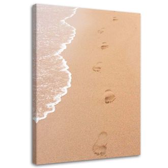 Feeby Leinwandbilder - Deko Bilder - Spuren Sand Beige - Canvas 40x60 cm 1tlg- Wandbilder Schlafzimmer - Aesthetic Room Decor - Modern Wanddeko - Bild auf L
