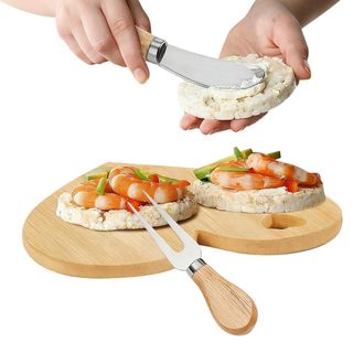 Generico K&auml;sebrett-Set, Herzform, rutschfest, kleines Schneidebrett f&uuml;r K&auml;se und Aufschnitte, f&uuml;r K&uuml;che, Camping, Geburtstagsfeiern und Valentinstag