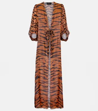Adriana Degreas X Sabine Getty Bedrucktes Cover-up aus Seide