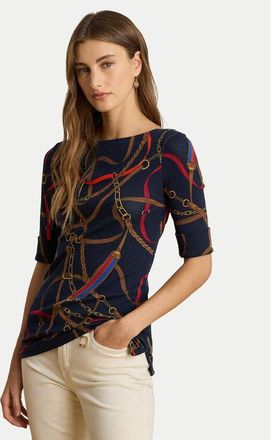 Lauren Ralph Lauren Bluse 200P03722001 Dunkelblau Slim Fit