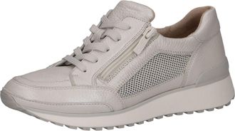 Caprice Damen Sneaker flach mit Reißverschluss Sportlich, Beige (Pearl Nappa), 38 EU
