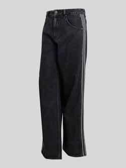 adidas Originals Wide Leg Jeans aus reiner Baumwolle mit Logo-Detail