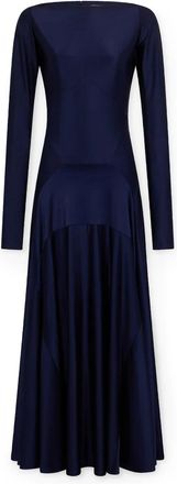 Paco Rabanne Femme, Robes, Bleu, Taille: 34 FR Robe Longue en Jersey Bleu Nuit