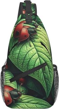 Generic A Ladybug Full Of Life On A Leaf Sac &agrave; bandouli&egrave;re Sac &agrave; bandouli&egrave;re Sac &agrave; dos de voyage pour homme Sac &agrave; dos de randonn&eacute;e