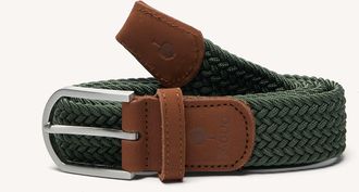 Faguo Ceinture tress&eacute;e vert et camel