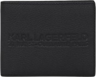 Karl Lagerfeld unisex, Accessoires, Noir, Taille: ONE Size Grain-Textured Wallet K/Rsg