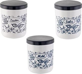 axentia Aufbewahrungsdosen, weiß, blau, ca. 1,1 l