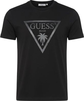 Guess Icon Beach T-Shirt - - Tops - Herren - Schwarzk - M