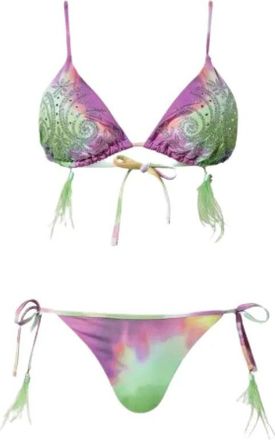 Twinset Femme, Maillots de bain, Multicolore, Taille: 38 FR Bikini Triangle et String Tie-dye
