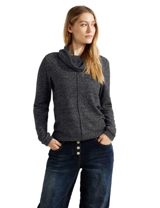 Cecil Damen B320665 Langarmshirt, Black Melange, L