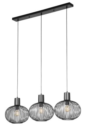 Trio Leuchten Pendelleuchte Gila 365700332, Metall Schwarz matt, exkl. 3x E27