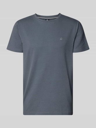 Lerros T-Shirt mit Strukturmuster und Logo-Stitching