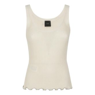 Pinko Pinko, Femme, Tops, Beige, Taille: 36 FR Mulinello Tank Top