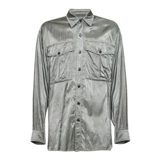 Dries Van Noten Viskose- und Baumwollhemd mit Brusttaschen - - Shirts - Herren - Gr&uuml;n - M