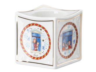 Hutschenreuther 02259-727412-27845 Sammelkollektion 22 Weihnachtsabend Porzellanlicht, W&uuml;rfel, 6,30 cm x 6,30 cm x 7,20 cm