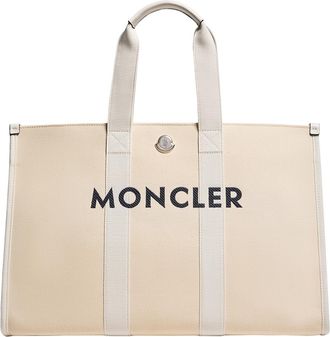 Moncler Moncler Logo Canvas Tote Bag, Men, White, Size: One Size