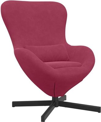 vidaXL Fauteuil oeuf Rouge bordeaux Velours Vidaxl