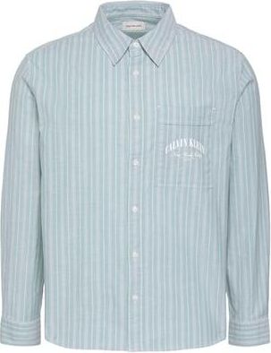 Calvin Klein Chemise droite ray&eacute;e en coton m&eacute;lang&eacute;
