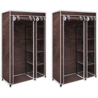 vidaXL Stoffschr&auml;nke 2 Stk. Braun Vidaxl