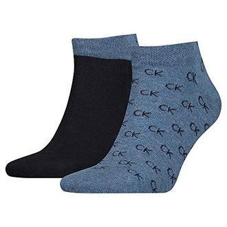 Calvin Klein Sneaker Chaussettes, Bleu Marine, 39/42 (Lot de 2) Homme
