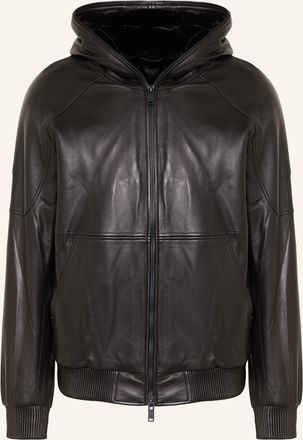 Moose Knuckles Lederjacke schwarz