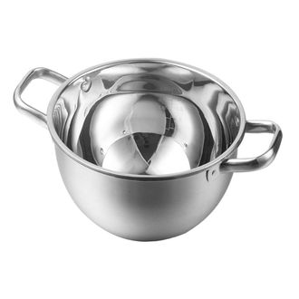 Cabilock Edelstahl Hot Pot Topf 20cm Doppelgriffe Schnell Erhitzender Multifunktionstopf F&uuml;r Familien Und Restaurants