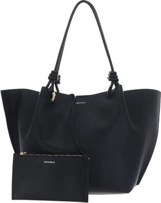Coccinelle Cuir sac &agrave; &eacute;paule sac daccessoires Finn Handbag Grained Leather Noir