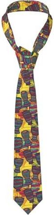 Generic Cravate Pour Homme Tambours Color&eacute;s Musique Musicien Vintage Tendance Necktie Fine Cravate DAffaires Pour Affaires Mariage Travail