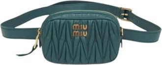 Miu Miu Pre-owned Sac banane mini 5Cc568 - Femme - Pre-owned - Vert - Taille: ONE Size