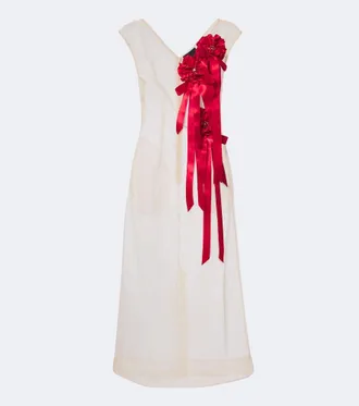 Simone Rocha Robe midi en tulle &agrave; ornements