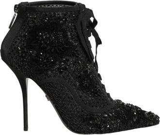 Dolce & Gabbana Femme, Chaussures, Noir, Taille: 39 EU Bottines &agrave; mailles orn&eacute;es