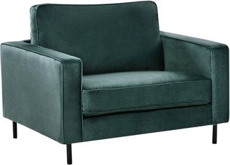 Beliani Beliani - Fauteuil Moderne Minimaliste en Velours avec Coussins et Pieds en Métal Vert Foncé Savalen