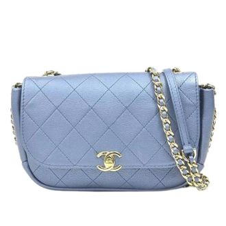 Chanel Sac bandouli&egrave;re vintage en cuir Pre-owned - Femme - Pre-owned - Bleu - Taille: ONE Size