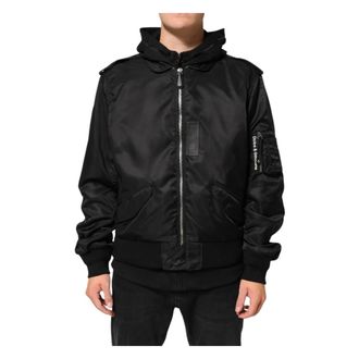 Dolce & Gabbana Hooded Full Zip Bomber Jacket - - Jackets - Herren - Schwarzk - XL