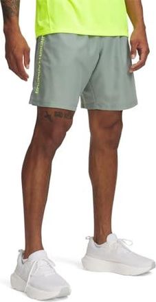 Under Armour Mens UA Tech Woven Wordmark Shorts Bas, Vert silice / / Jaune Haute visibilit&eacute;, M Homme