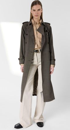 Gerard Darel Trench long fil &agrave; fil - SERGE - Marron