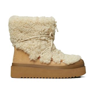 Tory Burch Mellow Shearling Plateau-Stiefel - - Shoes - Damen - Beige - 40 EU
