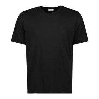 Saint Laurent Cassandre Schwarzes T-Shirt - - Tops - Herren - Schwarzk - M
