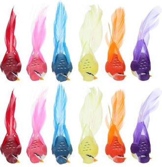 Amosfun Oiseau Miniature en R&eacute;sine avec Clip M&eacute;tallique 14 Cm D&eacute;coration R&eacute;aliste pour Fen&ecirc;tre F&ecirc;te Bureau Artisanat Ornements Suspendus