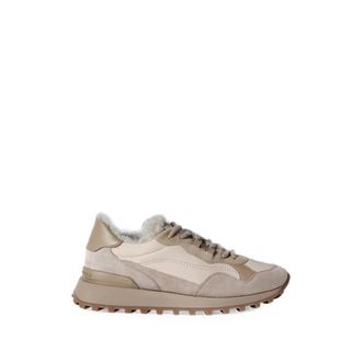 Brunello Cucinelli Femme, Chaussures, Beige, Taille: 36 EU Baskets doubl&eacute;es de shearling Monili