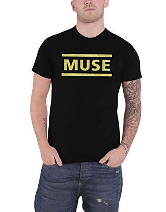Muse T Shirt Blanc Band Logo Nouveau Officiel Homme Noir Size XXL