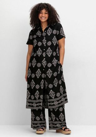 Sheego Klassische Bluse Longbluse Kurzarm