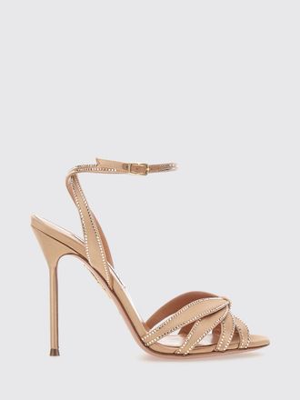 Aquazzura Sandales &agrave; talon haut Soulmate en satin avec cristaux
