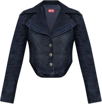 Diesel Femme, Vestes, Bleu, Taille: 44 FR Short Denim Jacket De-Ali-S