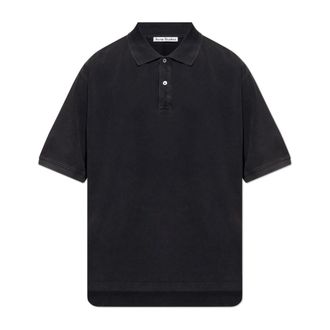 Acne Studios Washed Logo Polo - - Tops - Herren - Schwarzk - M