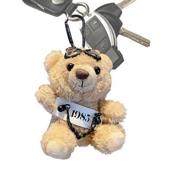 Generic Breloque sac &agrave; ours, porte-cl&eacute;s ours | Ours rempli avec breloque de sac en verre - Breloque de poche d&eacute;corative, porte-cl&eacute;s en peluche ornement &agrave; coll