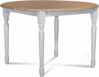 Hellin Table extensible ronde bois D105 + 1 allonge et pieds tournés - VICTORIA
