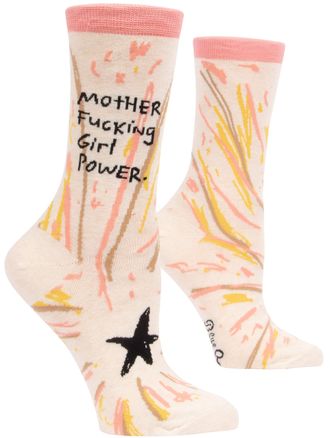 Blue Q Motherf*cking Girl Power - Soft Combed Cotton Socks - Womens Crew